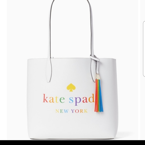 kate spade | Bags | Nwt Kate Spade Arch Rainbow Large Reversible Tote ...